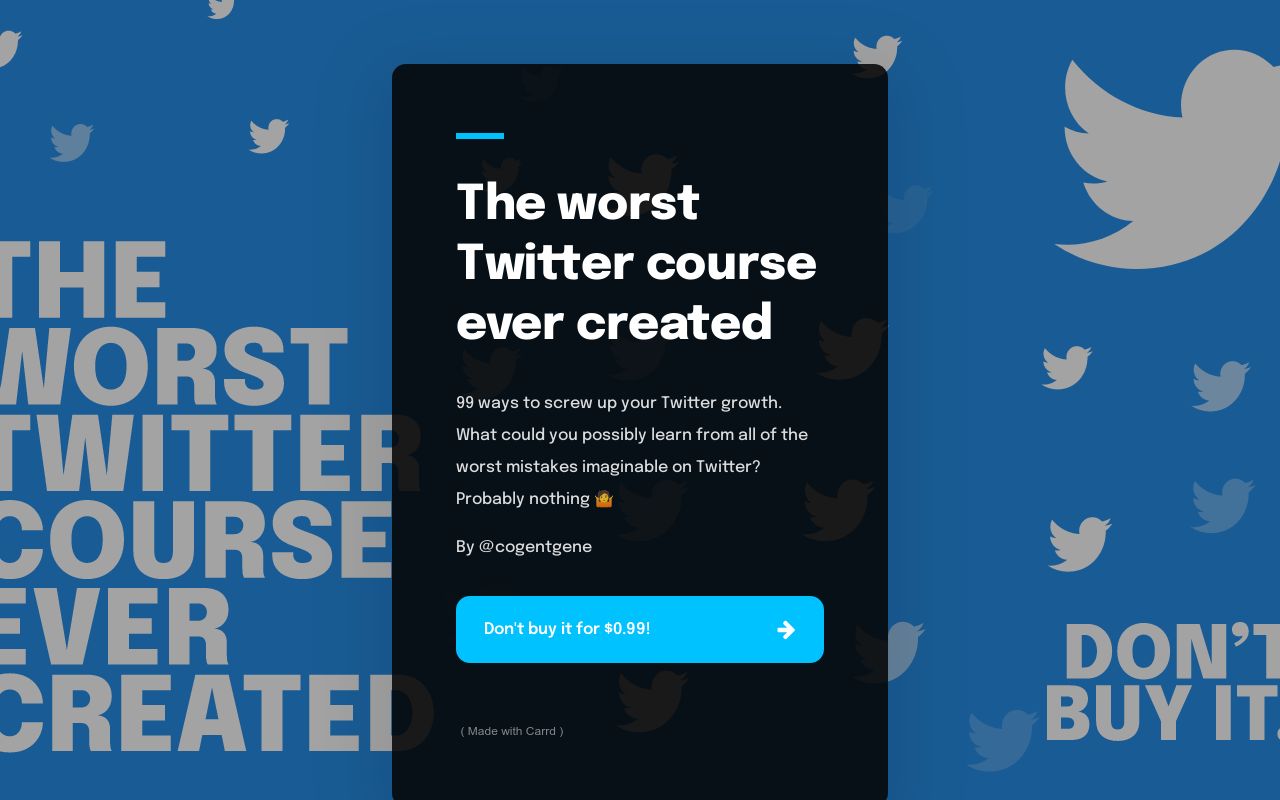 The worst twitter course ever created